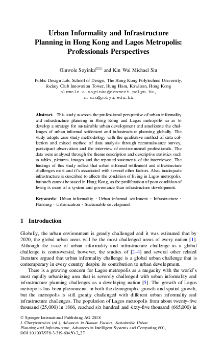 (PDF) Urban informality and infrastructure planning in Hong Kong and ...