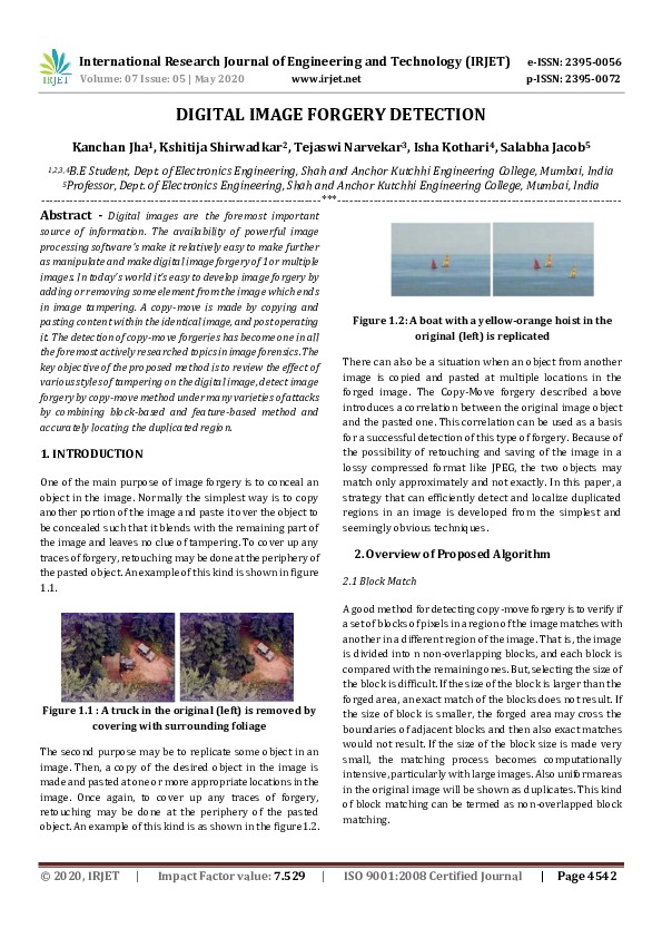 (PDF) IRJET- DIGITAL IMAGE FORGERY DETECTION