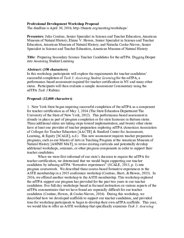 (DOC) Preparing Secondary Science Teacher Candidates for the edTPA ...