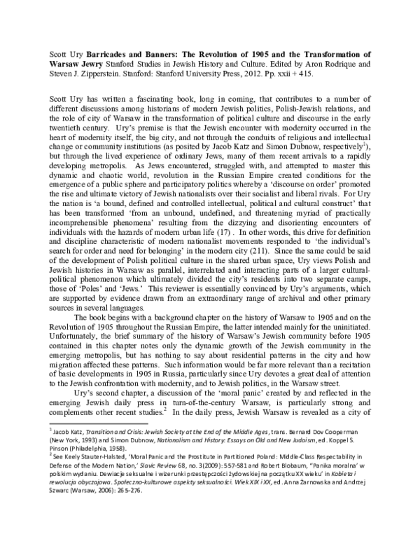 (PDF) Robert Blobaum, Review of Barricades and Banners | Scott Ury ...