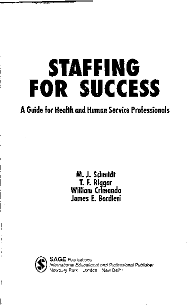 (PDF) STAFFING FOR SUCCESS A Guide for Health and Human Service ...