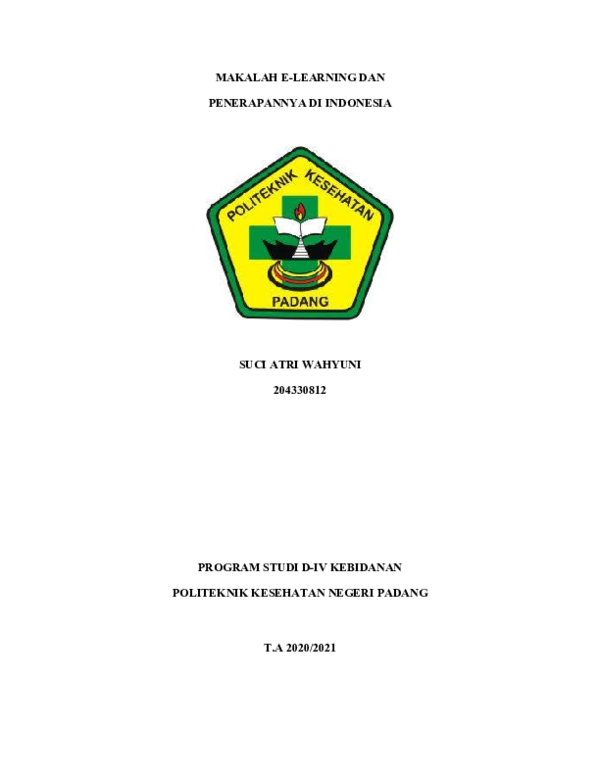 (DOC) MAKALAH E-LEARNING DAN PENERAPANNYA DI INDONESIA