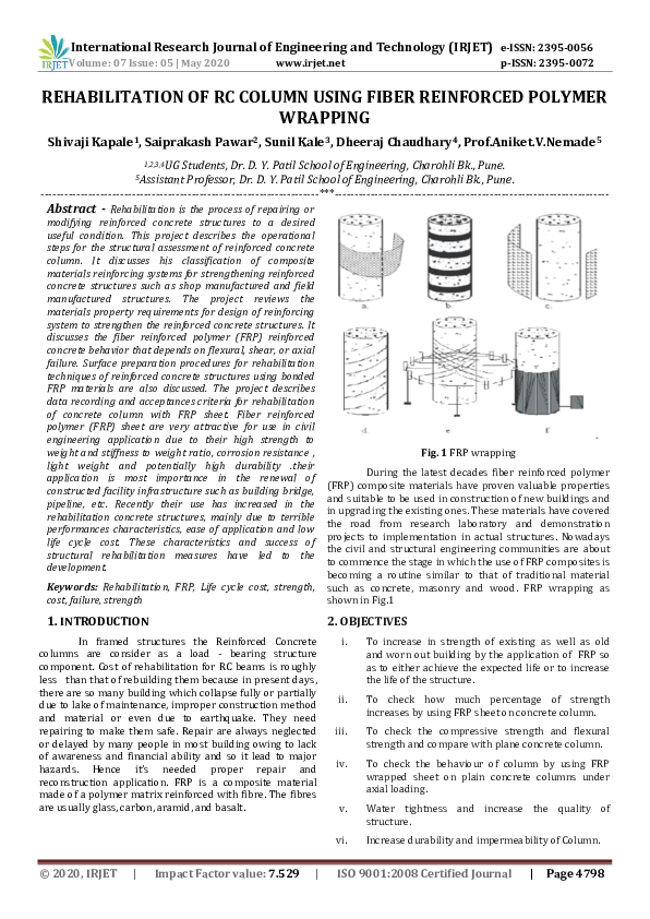 (PDF) IRJET- REHABILITATION OF RC COLUMN USING FIBER REINFORCED POLYMER ...
