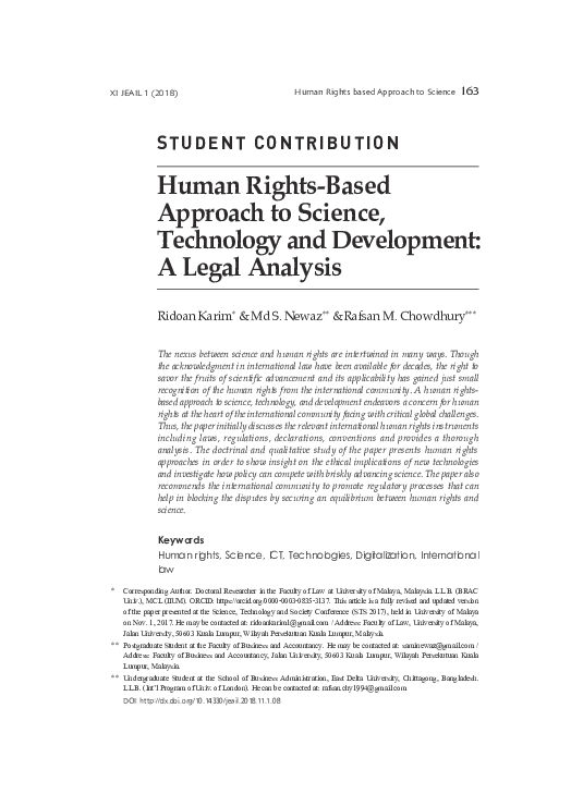 (PDF) Human Rights-Based Approach to Science, Technology and ...