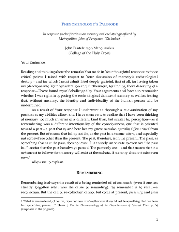 (PDF) PHENOMENOLOGY'S PALINODE