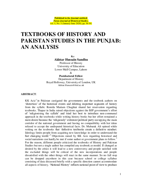 PDF TEXTBOOKS OF HISTORY AND PAKISTAN STUDIES IN THE PUNJAB AN pdf-textbooks-of-history-and-pakistan-studies-in-the-punjab-an