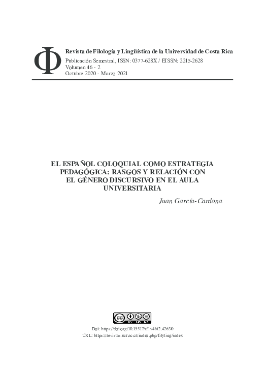 (PDF) El español coloquial como estrategia pedagógica: rasgos y ...