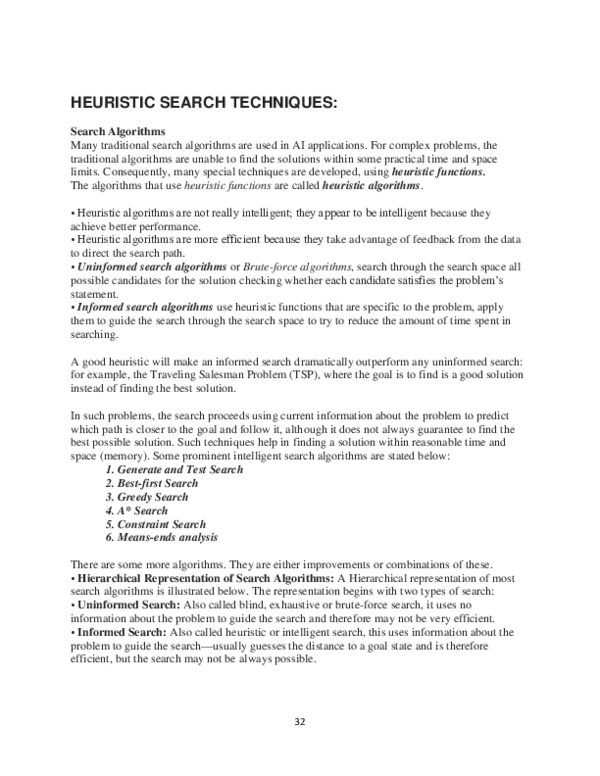 (PDF) HEURISTIC SEARCH TECHNIQUES