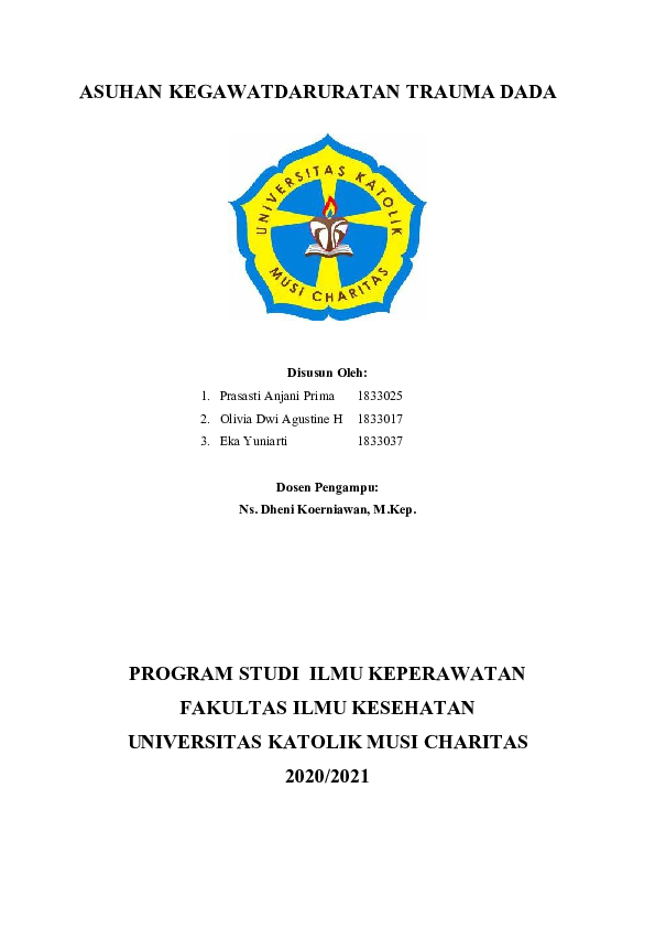 (DOC) ASUHAN KEGAWATDARURATAN TRAUMA DADA
