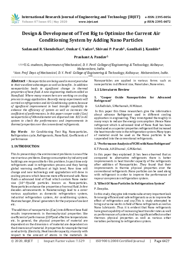 Pdf Irjet Design And Development Of Test Rig To Optimize The Current