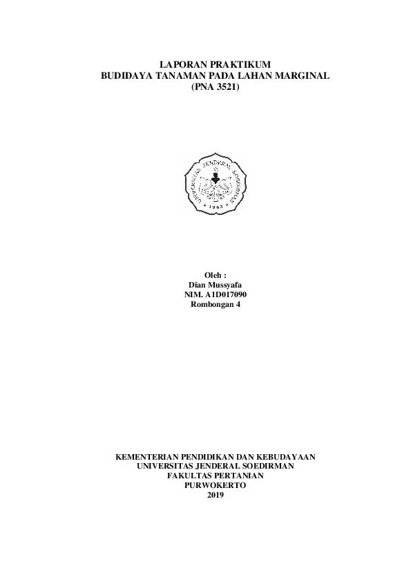 (PDF) Laporan Praktikum Budidaya Tanaman pada Lahan Marginal