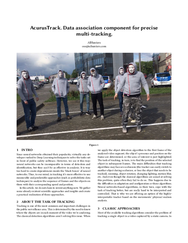 Pdf Acurustrack Data Association Component For Precise Multi Object Tracking