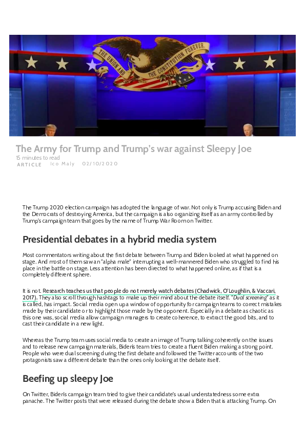 (PDF) Presidential debates in a hybrid media system
