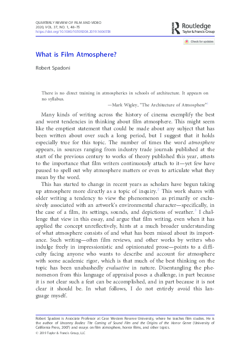 (PDF) What is Film Atmosphere?