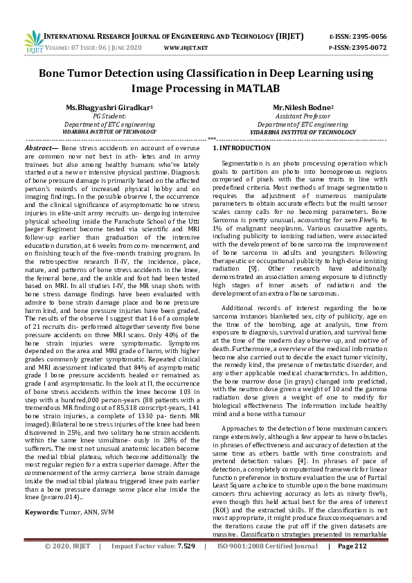 (PDF) IRJET- Bone Tumor Detection using Classification in Deep Learning using Image Processing ...