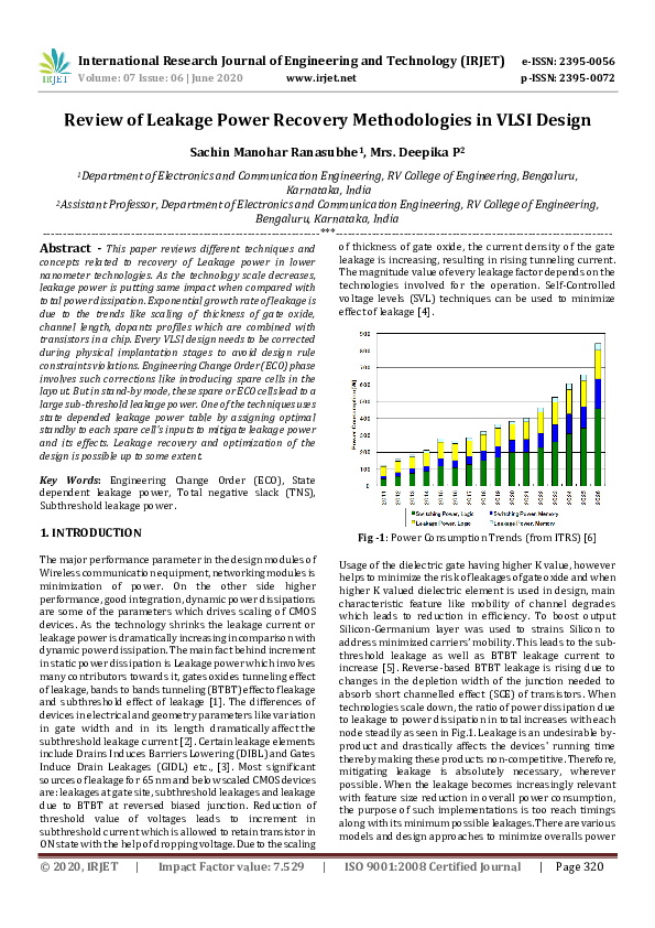 (PDF) IRJET- Review of Leakage Power Recovery Methodologies in VLSI Design