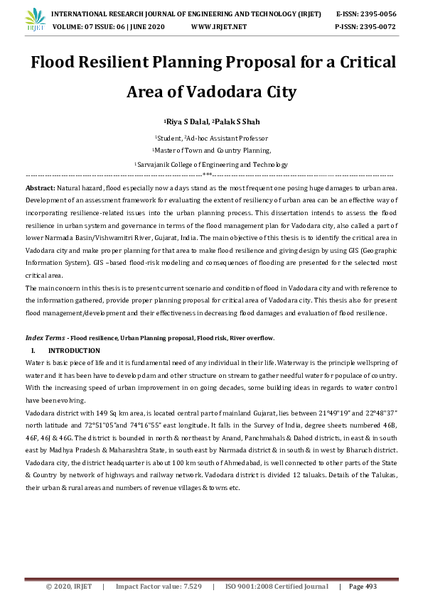 (PDF) IRJET- Flood Resilient Planning Proposal for a Critical Area of ...
