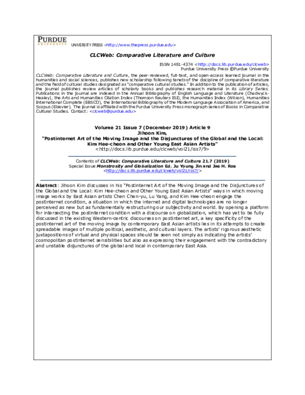 (PDF) "Postinternet Art of the Moving Image and the Disjunctures of the ...