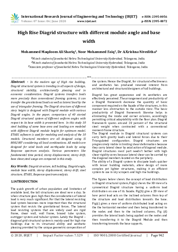 (PDF) IRJET- High Rise Diagrid structure with different module angle ...