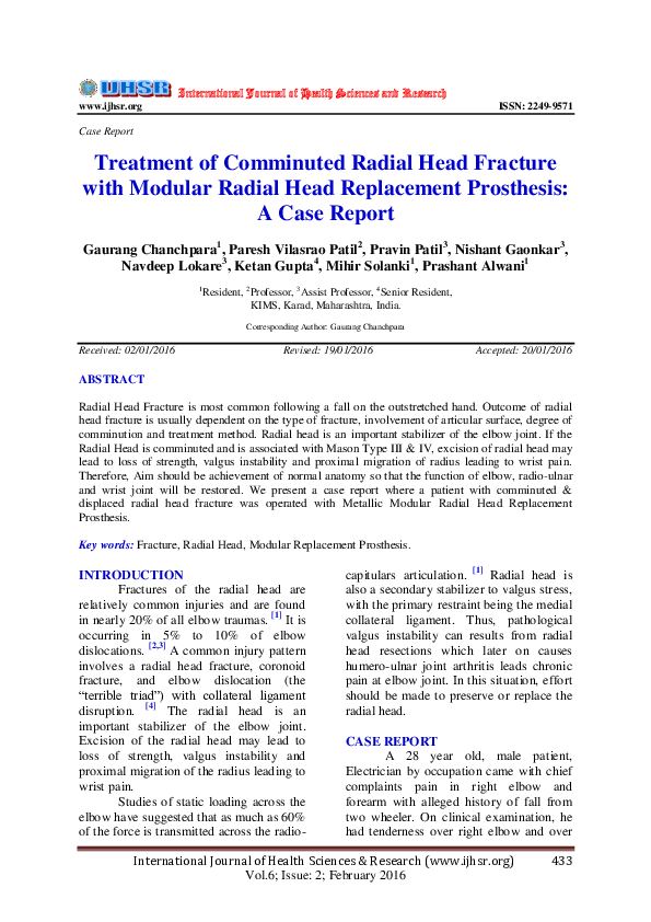 (PDF) Radial head replacement with the MoPyC pyrocarbon prosthesis ...