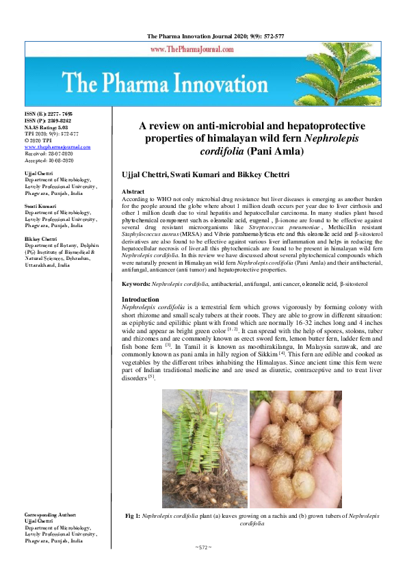 (PDF) A review on anti-microbial and hepatoprotective properties of ...