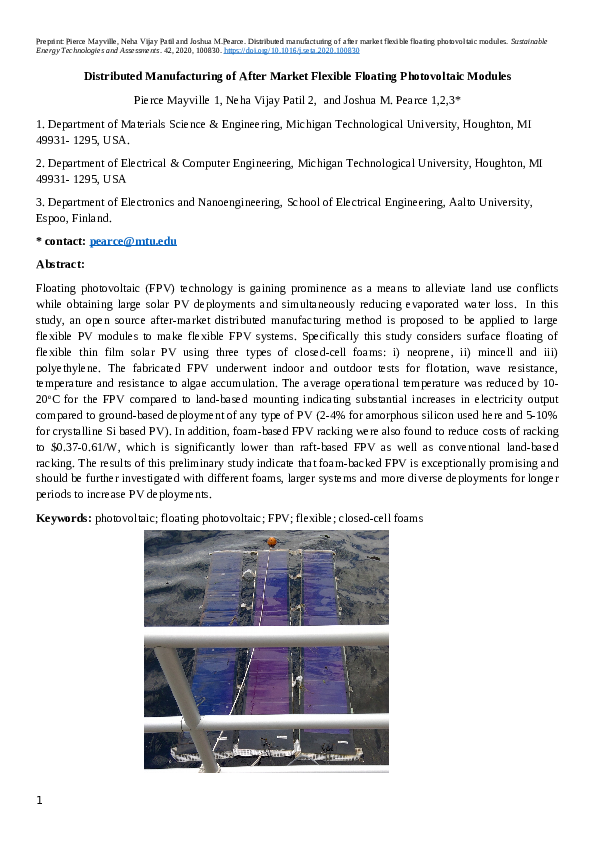 (PDF) Distributed Manufacturing of After Market Flexible Floating ...
