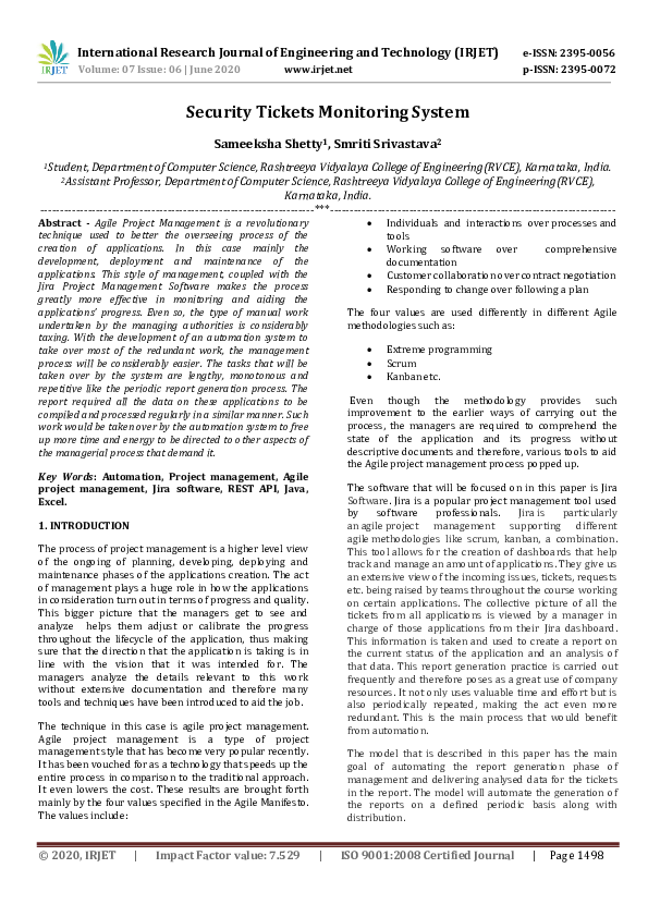 (PDF) IRJET- Security Tickets Monitoring System | IRJET Journal ...