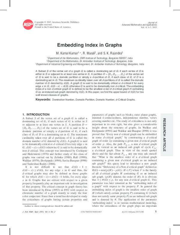 (PDF) Embedding Index in Graphs