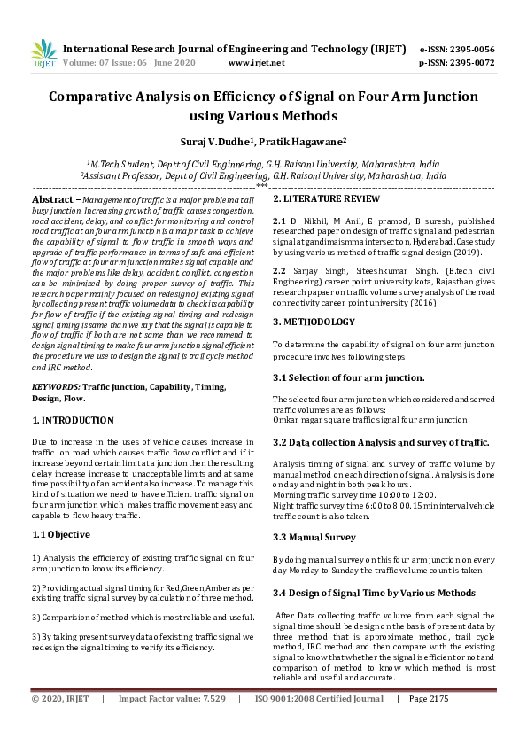(PDF) IRJET- Comparative Analysis on Efficiency of Signal on Four Arm ...