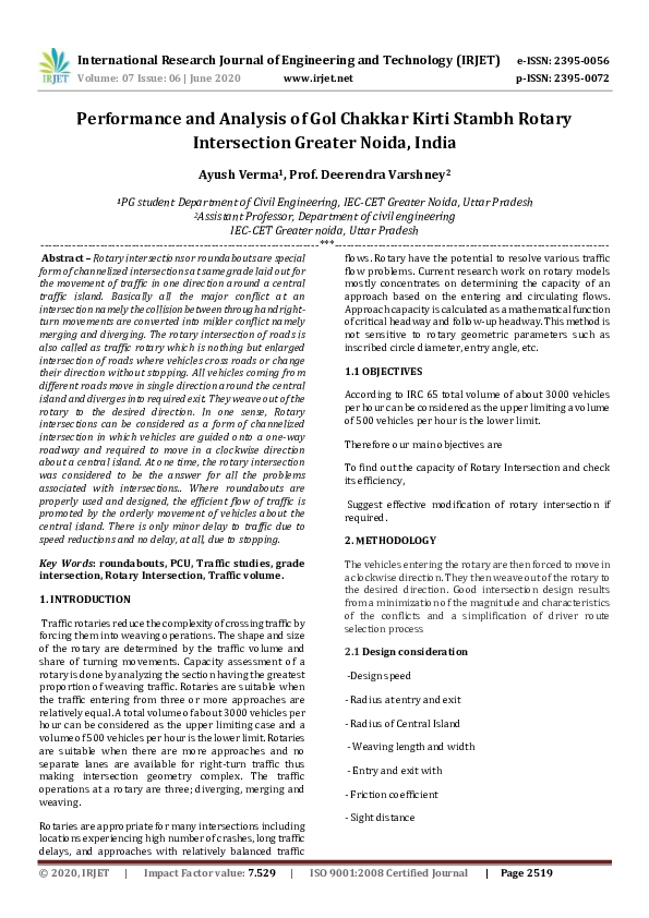 (PDF) IRJET- Performance and Analysis of Gol Chakkar Kirti Stambh ...