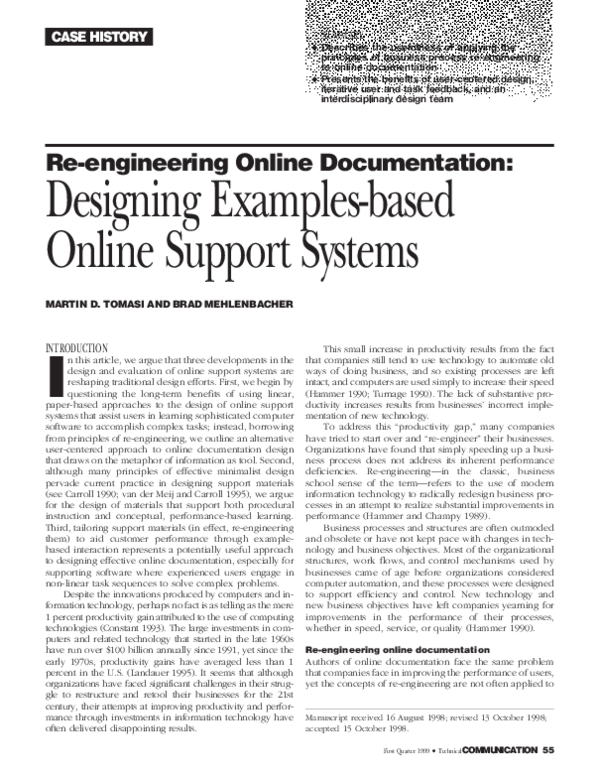 (PDF) Re-engineering online documentation: Designing examples-based ...