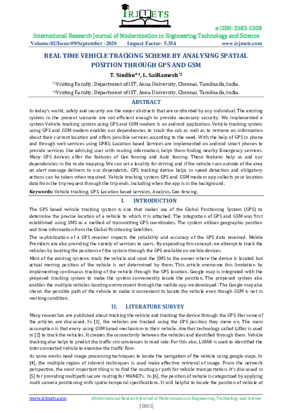 (PDF) REAL TIME VEHICLE TRACKING SCHEME BY ANALYSING SPATIAL POSITION ...