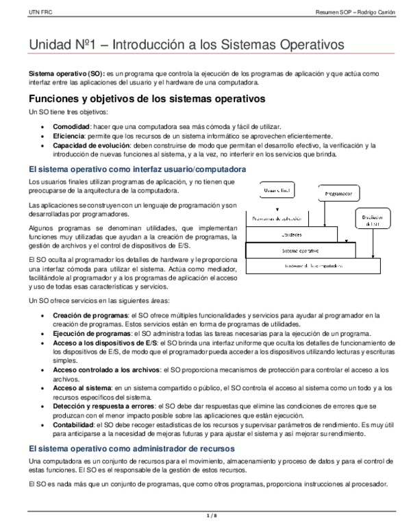 (PDF) Unidad Nº1 -Introducción a los Sistemas Operativos