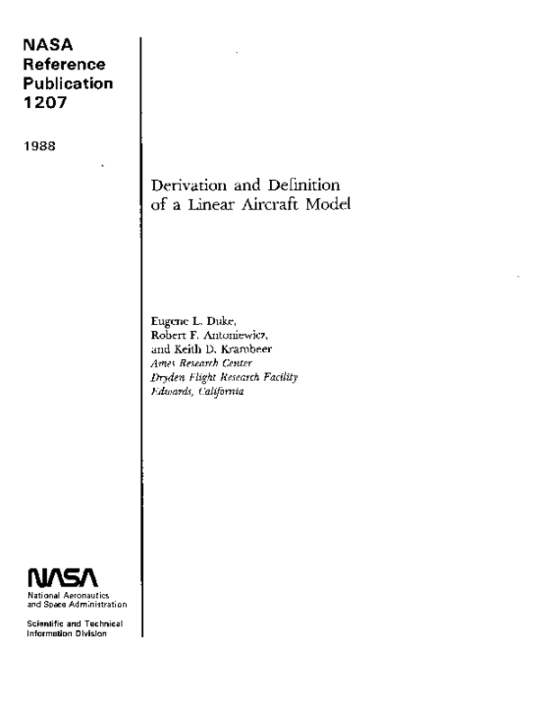 (PDF) NASA Reference Publication 1207 Derivation and Definition of a ...