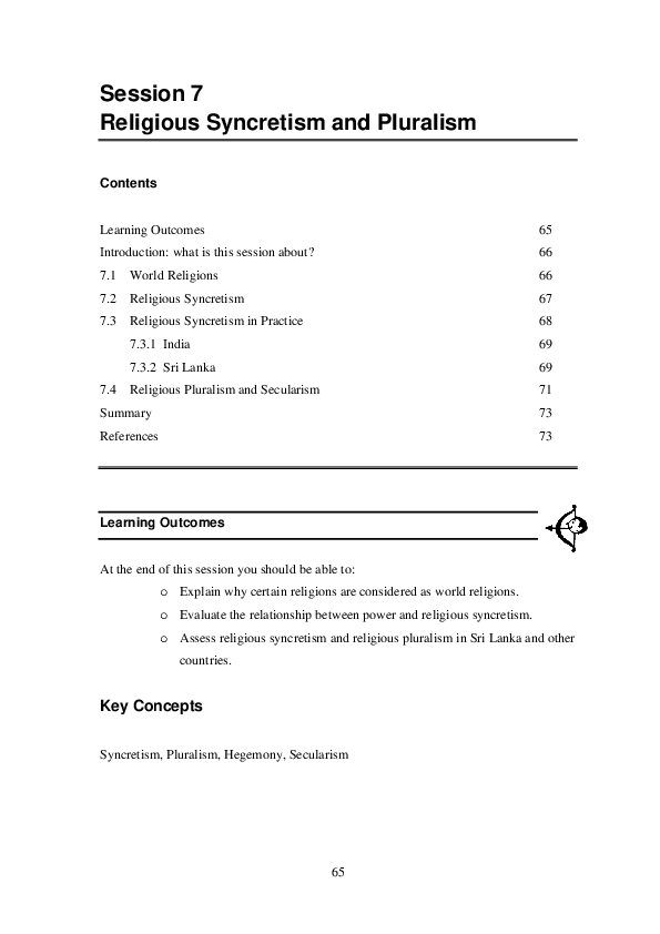(PDF) Religious Syncretism and Pluralism