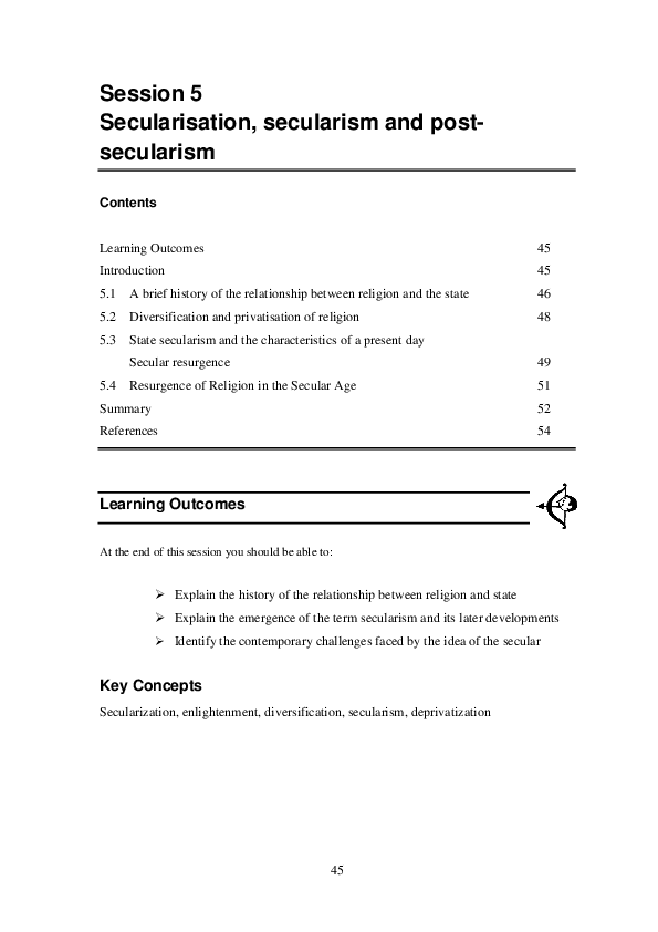 (PDF) Secularization, secularism and post- secularism