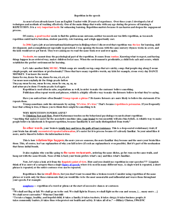 (DOC) Repetition in the speech
