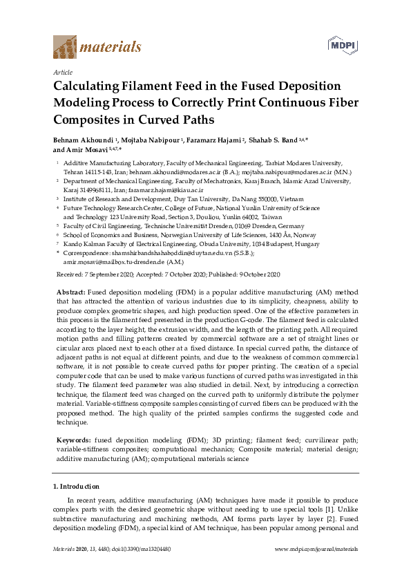 (PDF) Calculating Filament Feed in the Fused Deposition Modeling Process to Correctly Print ...