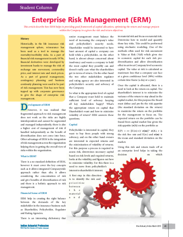 (PDF) Enterprise Risk Management