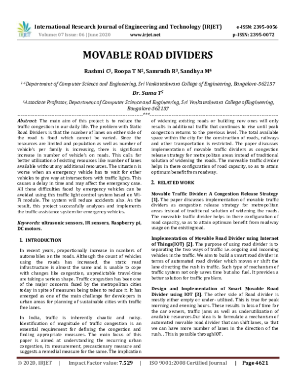 (PDF) MOVABLE ROAD DIVIDERS