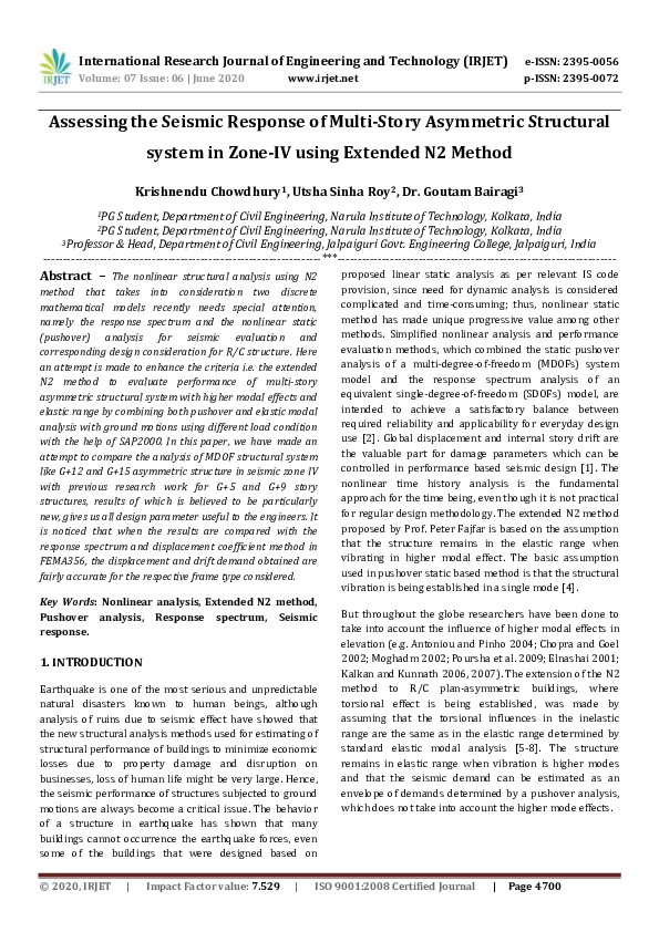 (PDF) IRJET-Assessing the Seismic Response of Multi-Story Asymmetric ...