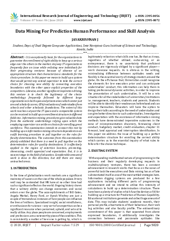 (PDF) IRJET- Career Prediction System using Big Data and Data Mining ...