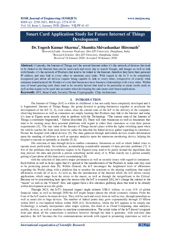 (PDF) Smart Card Application Study for Future Internet of Things ...