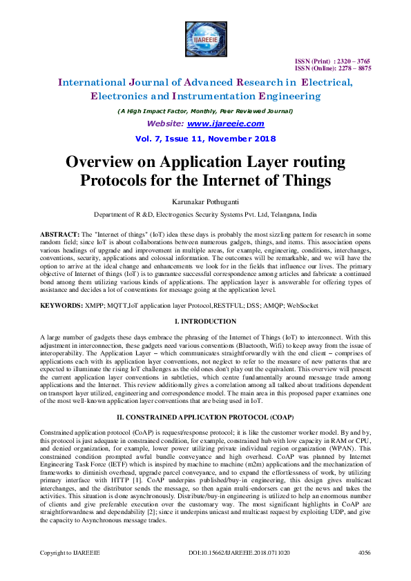 Pdf Overview On Application Layer Routing Protocols For The Internet