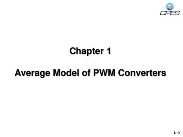 (PDF) Chapter 1 Average Model of PWM Converters