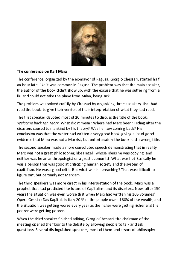 (PDF) The conference on Karl Marx