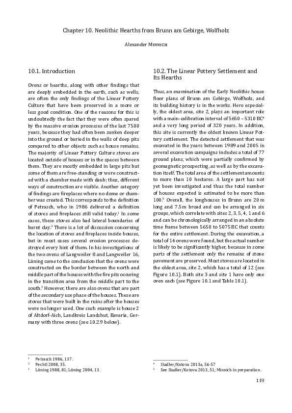(PDF) Neolithic Hearths from Brunn am Gebirge, Wolfholz (Chapter 10)