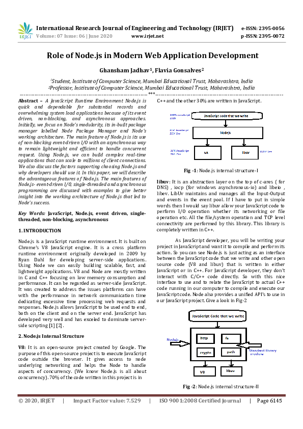 (PDF) IRJET- Role of Node.js in Modern Web Application Development ...