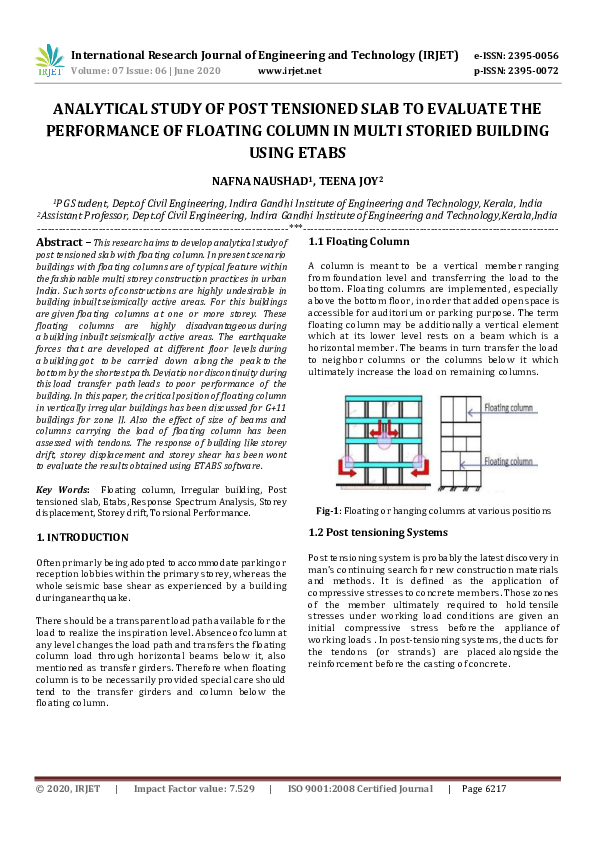 (PDF) IRJET- ANALYTICAL STUDY OF POST TENSIONED SLAB TO EVALUATE THE ...
