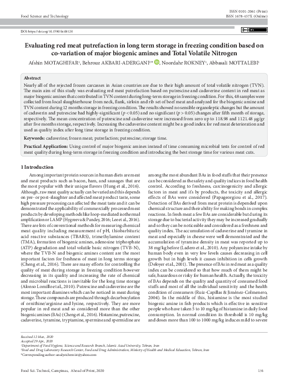 (PDF) Evaluating red meat putrefaction in long term storage in freezing ...